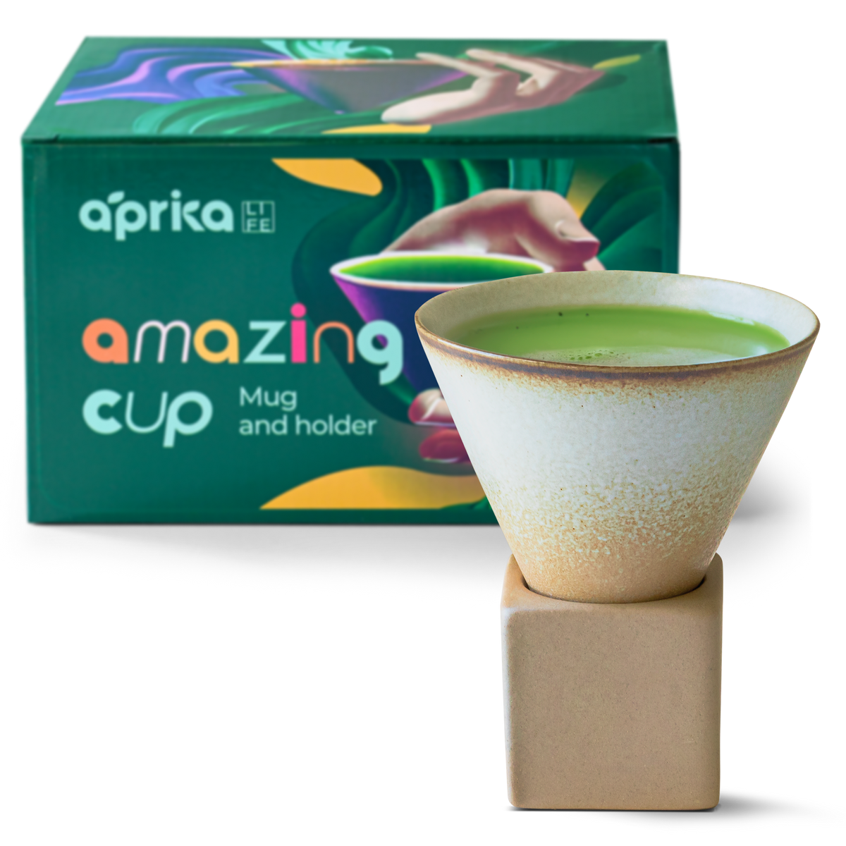 Brown Coffee Mug with Base - 6.8 oz/200ml – Aprika Life