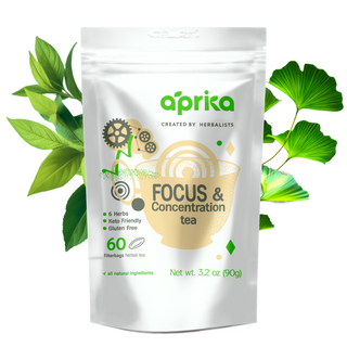 Focus & Concentration Herbal Tea, 60 bags – Aprika Life