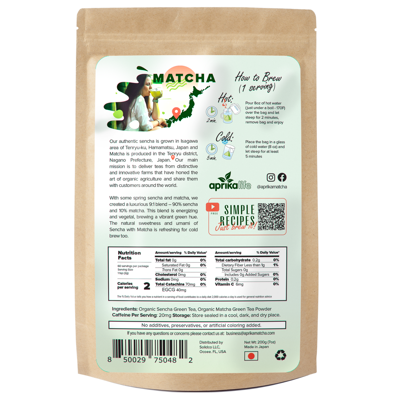 Japanese Matcha Green Tea Bags – Aprika Life