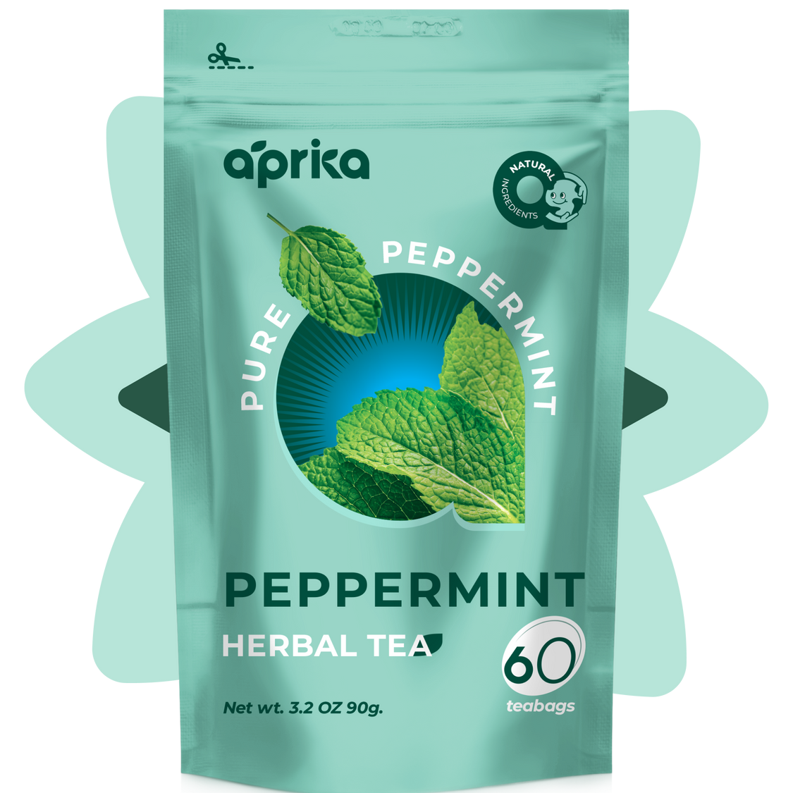 100% Pure Peppermint Herbal Tea, 60 Bags – Aprika Life